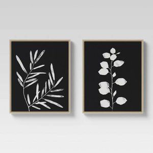 Threshold | Wall Decor | New Set Of 2 6 X 2 Ferns Decorative Wall ...